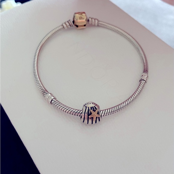 Pandora | Jewelry | Authentic Pandora Charm Seashell With Real Gold ...